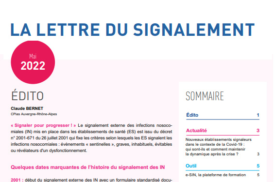 e-SIN: signalement externe des infections nosocomiales - Santé publique ...